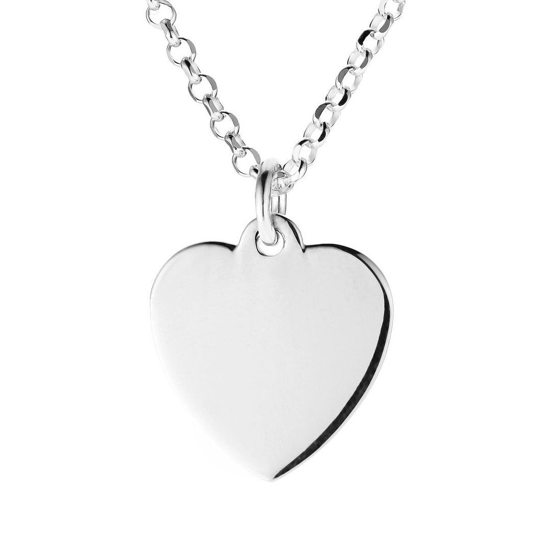 Sterling Silver Heart Pendant Engraving Option Heart Shaped Ingot 15x15 ...