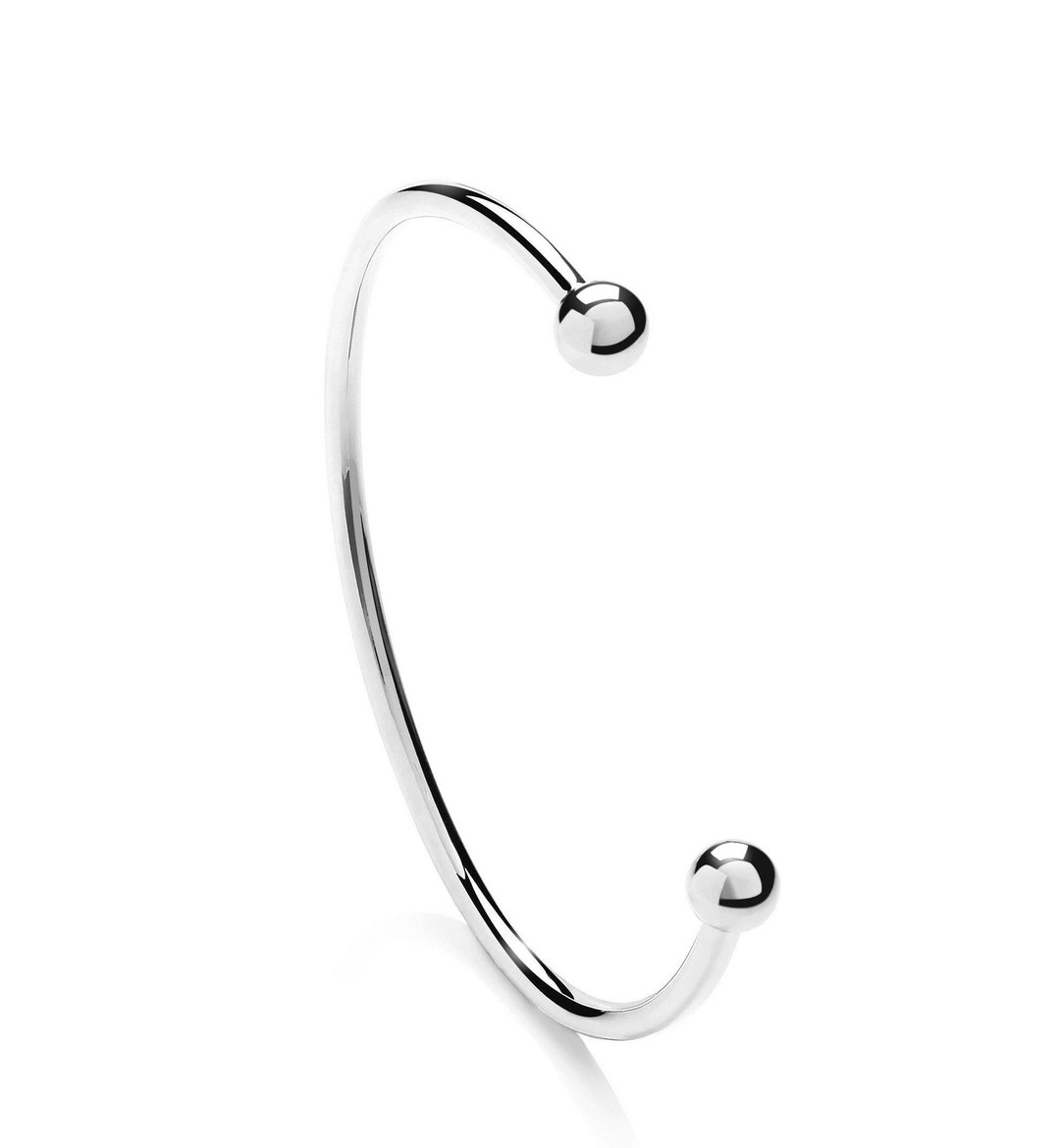 Sterling Silver Torque Bangle Gents 60x75mm Mens Bobble Bangles Ball ...