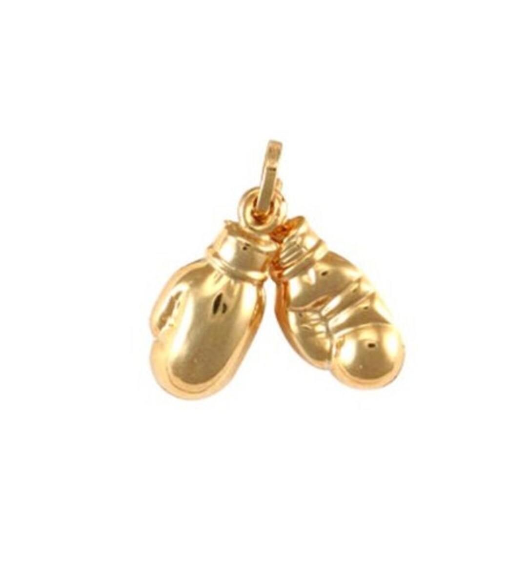 9CT Gold Boxing Gloves Pair of Gloves Pendant Charm for Bracelet Chain ...