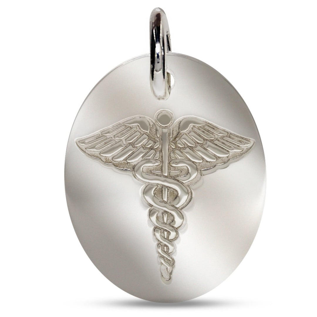 Sterling Silver Medic Alert ICE ID Engraving Option SOS Pendant Ingot ...