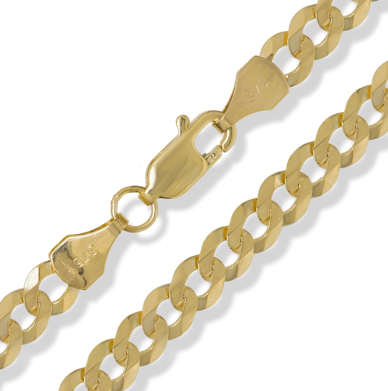 9CT Gold Curb Chain Diamond Cut Flat Trace Rope Figaro D/C Necklace ...