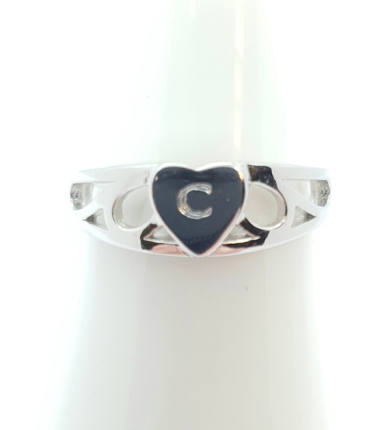 Sterling Silver Baby 6mm Heart Ring Childs Kids Signet Band Free ...