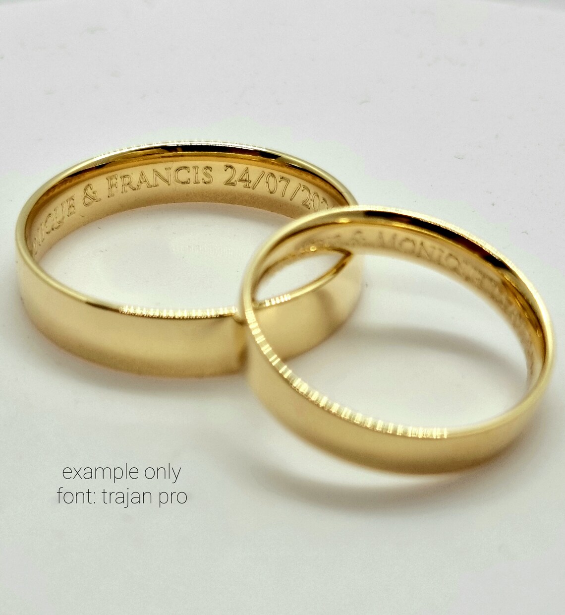 9CT Gold Wedding Ring 6MM Yellow Flat Ladies Gents Plain Band - Etsy