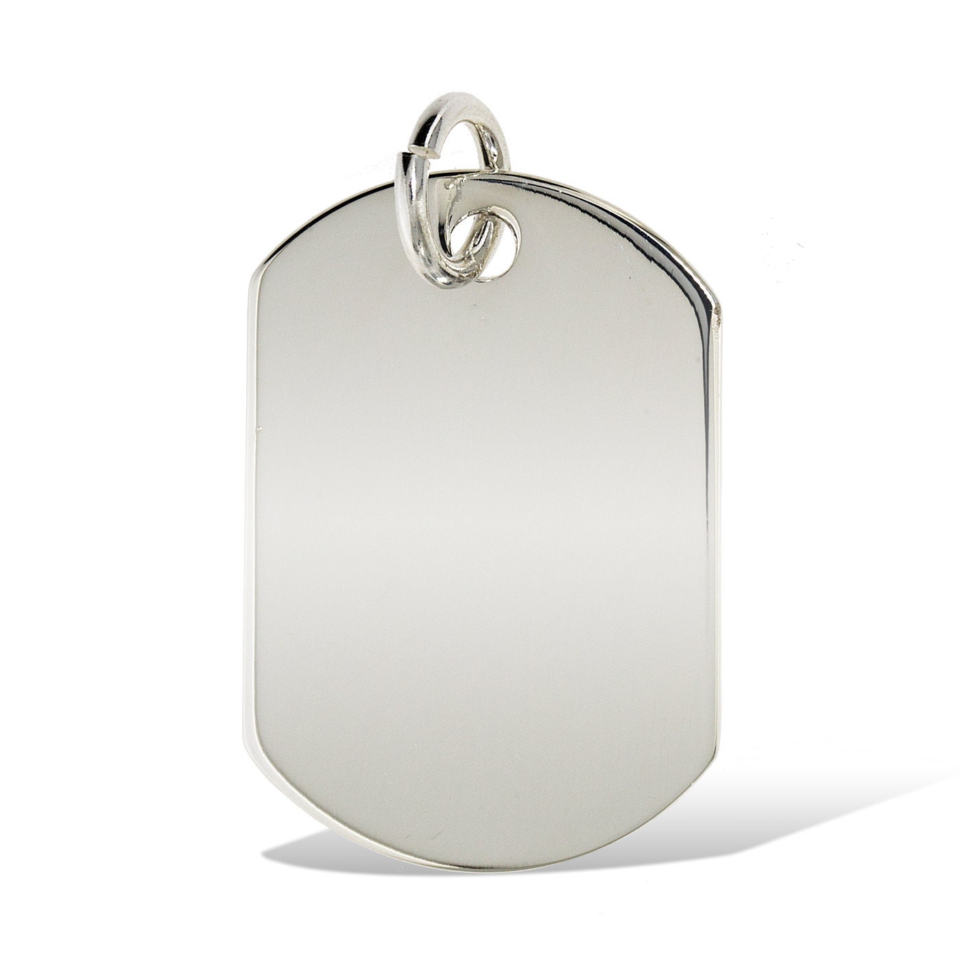 Sterling Silver Dog Tags Free Engraving Large Barrel Charm | Etsy