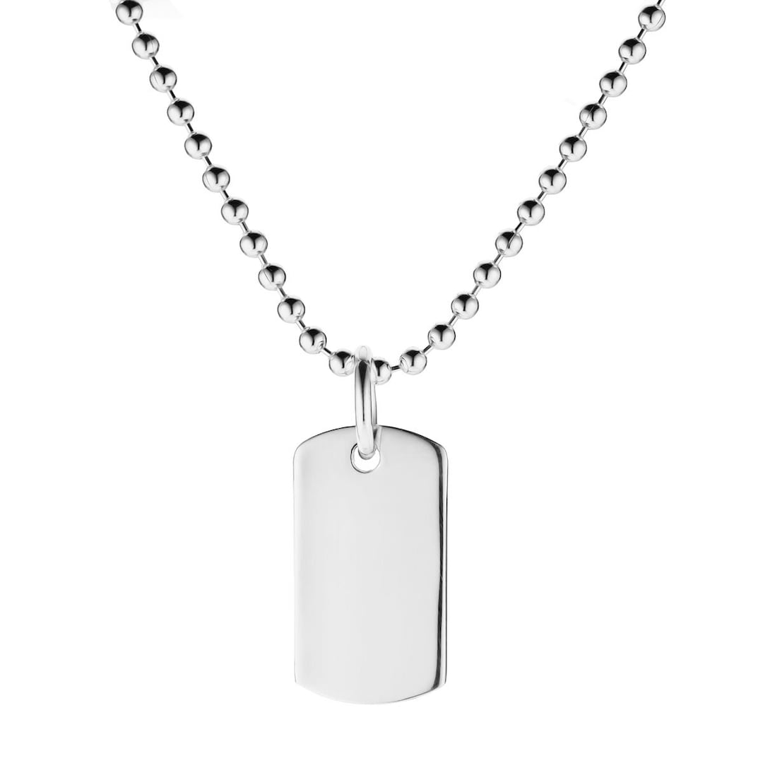 Sterling Silver Dog Tags Free Engraving Large Barrel Charm Pendant ...