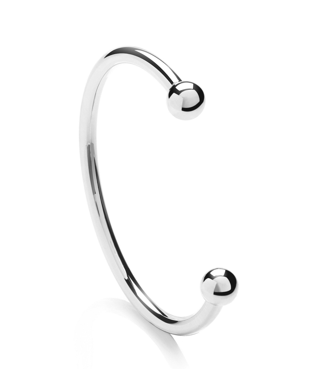 Sterling Silver Torque Bangle Gents 60x75mm Mens Bobble Bangles Ball ...