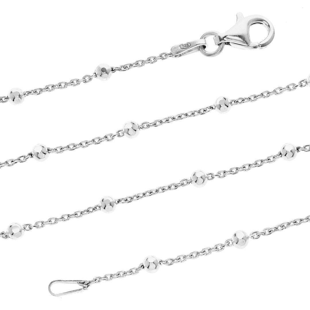 Sterling Silver Trace and Ball Chain Belcher Satellite Necklace ...