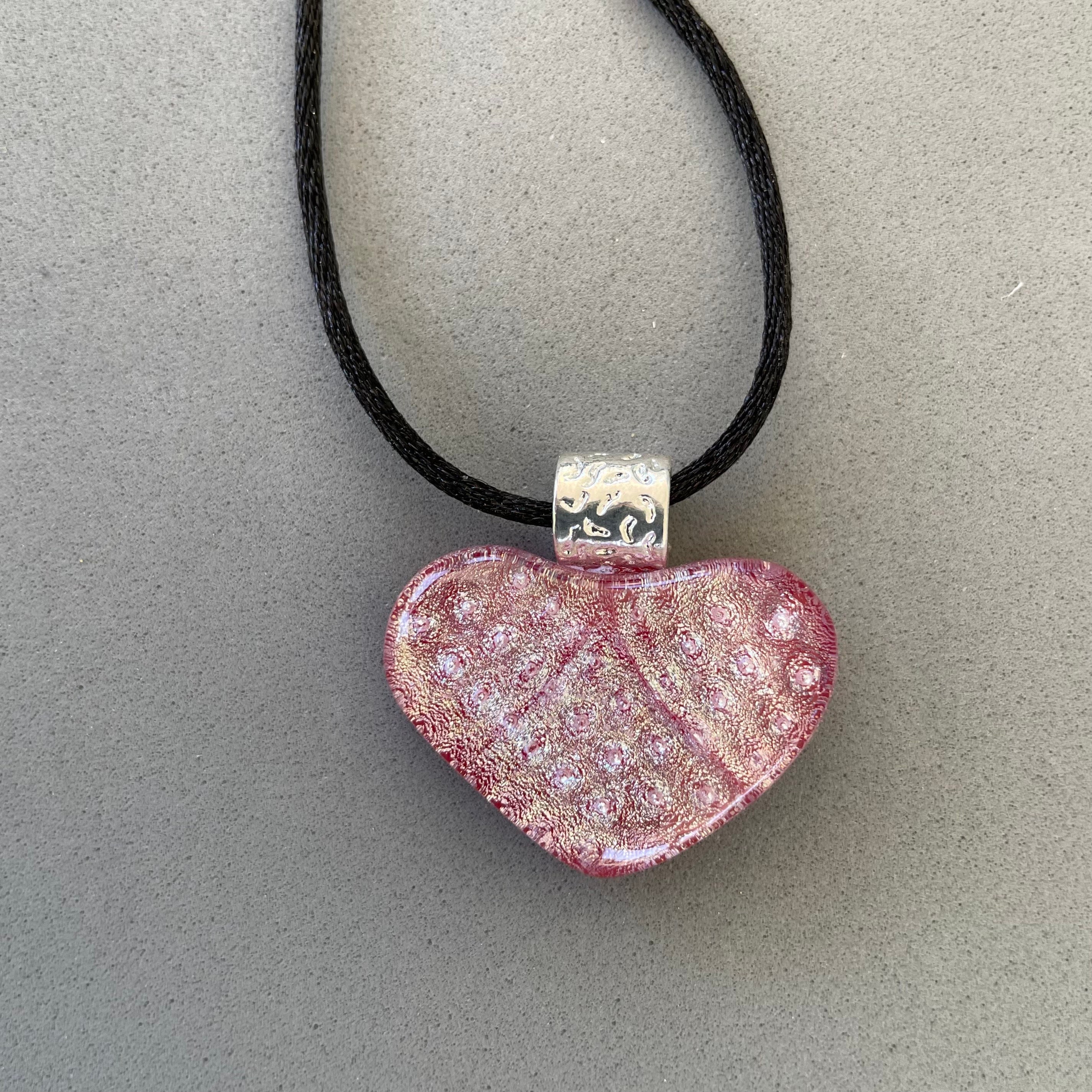 Pink Dichroic Glass Pendant - Etsy