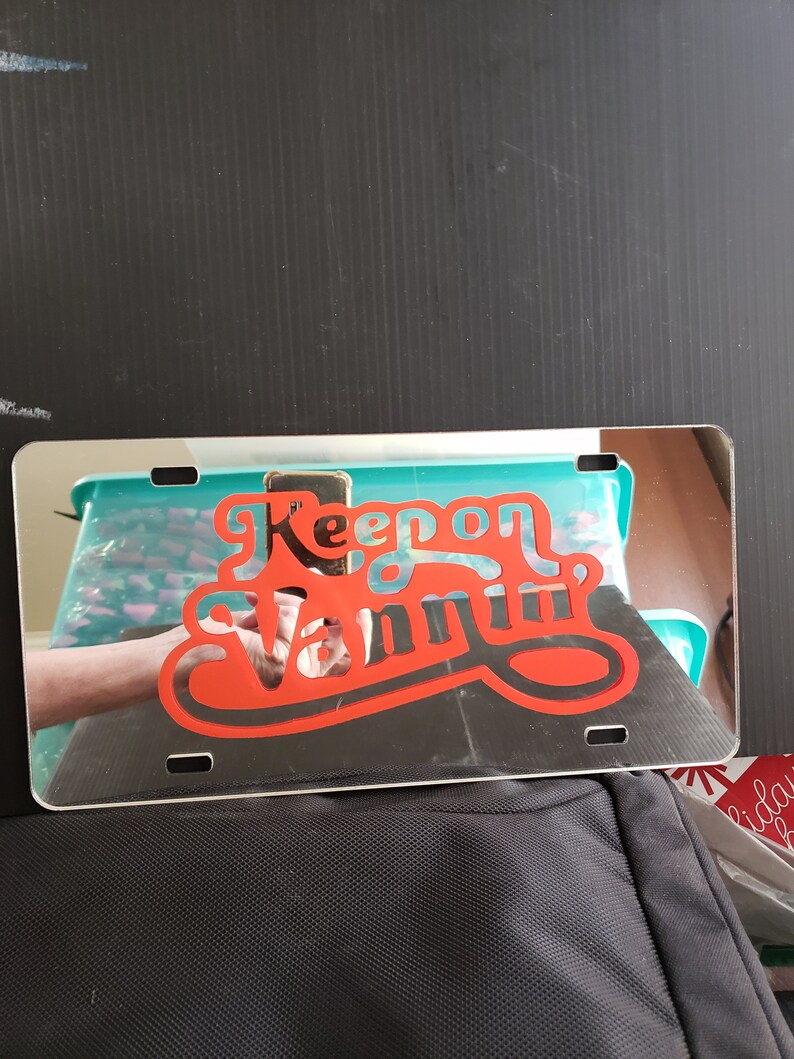 Keep on Vanning Mirror License Plate - Etsy