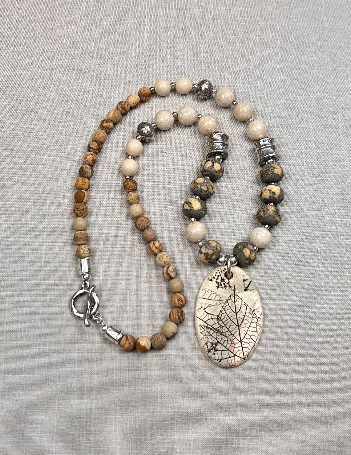 LASTING IMPRESSIONS, Handmade Necklace Lampwork, Gemstone, and Sterling ...