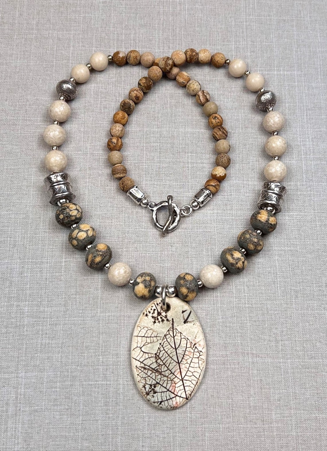 LASTING IMPRESSIONS, Handmade Necklace Lampwork, Gemstone, and Sterling ...