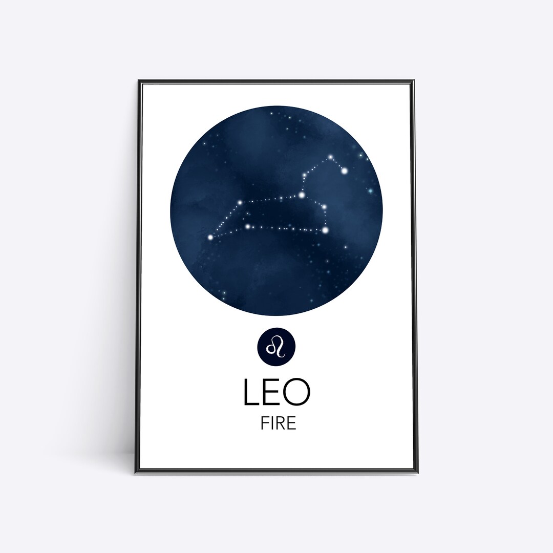 Leo Constellation Art Print | Zodiac Star Sign Gift | Leo Horoscope ...