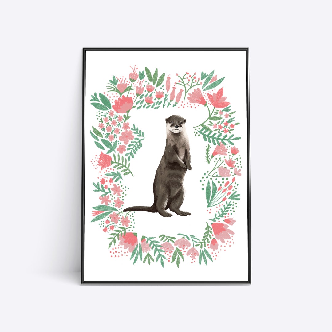 Cute Otter Print | Otter Gift for Her | Otter Nursery Animal Art ...