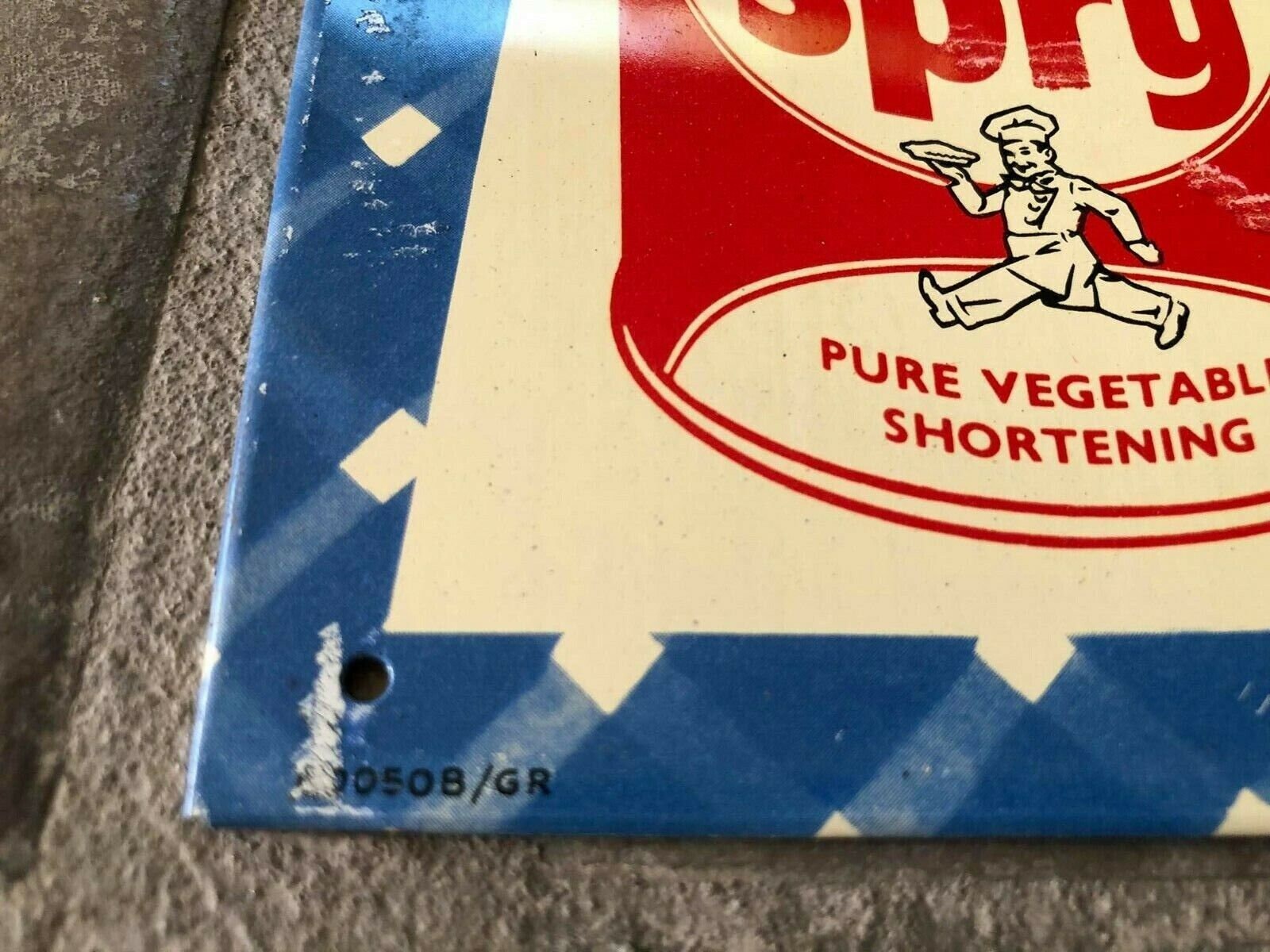 Vintage Greek Cyprus Advert Tin Sign ''spry Pure Vegetable Shortening ...