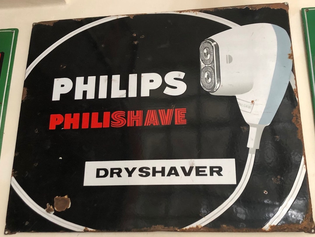 Vintage Philips Philishave Dry Shaver Enamel Sign Advert 1950s-1960s - Etsy