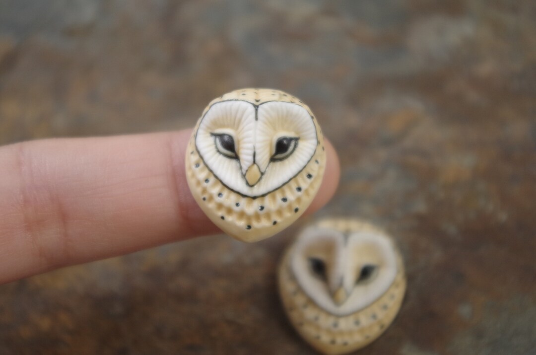 Cabochon Barn Owl Face beige Sophia Owl Face Porcelain by Lana Manna - Etsy