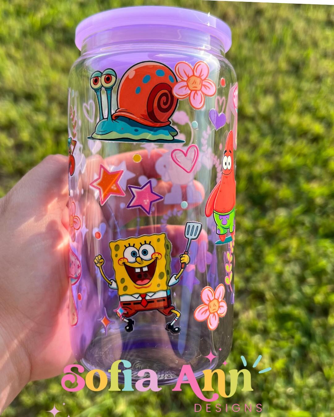 Spongebob Tumbler -spongebob Gifts- Glass Coffee Tumblers - Etsy