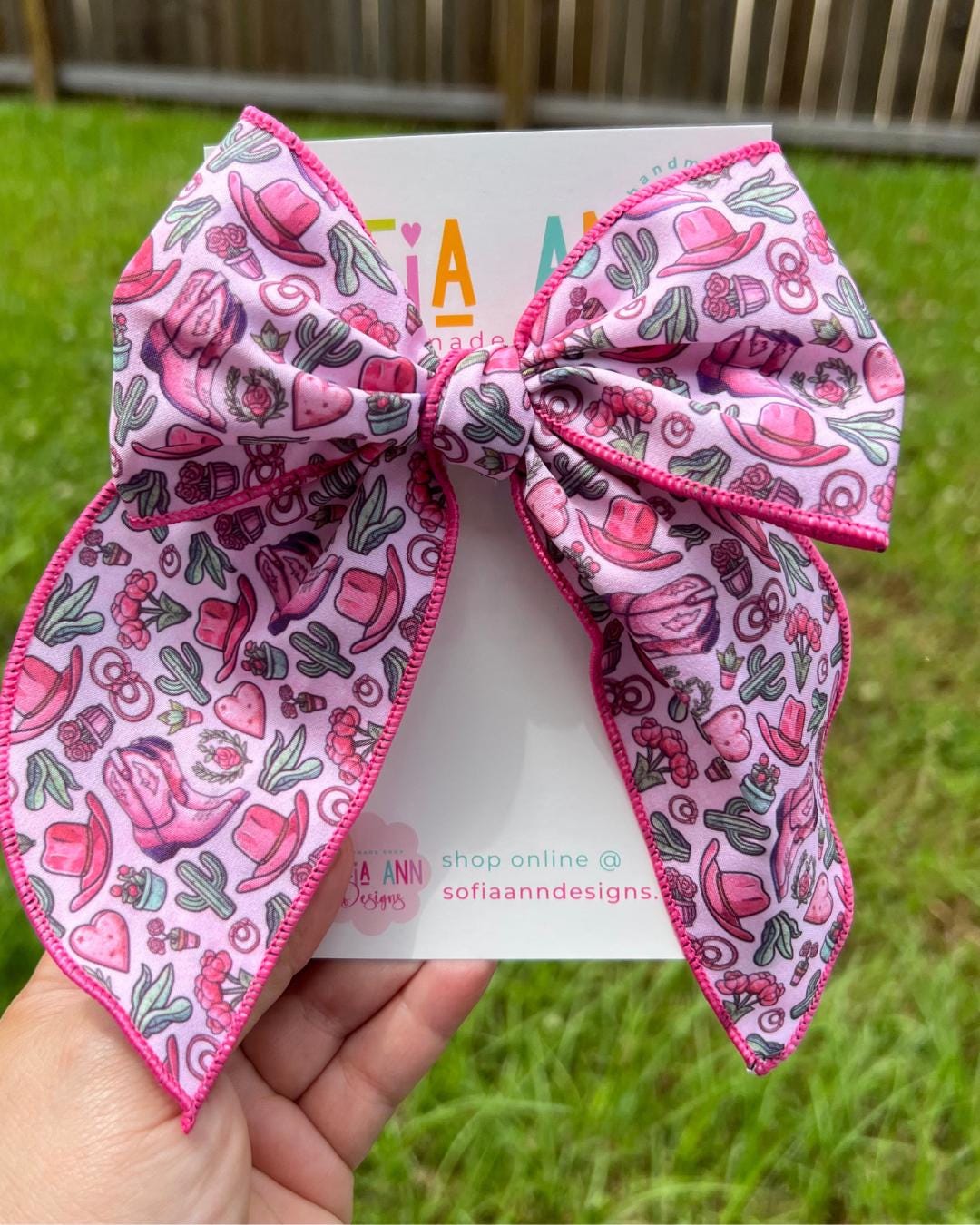 Cowgirl Hair Bow- Rodeo Hair Bow- Fabric Hair Bows- Coquette Hair Bows ...