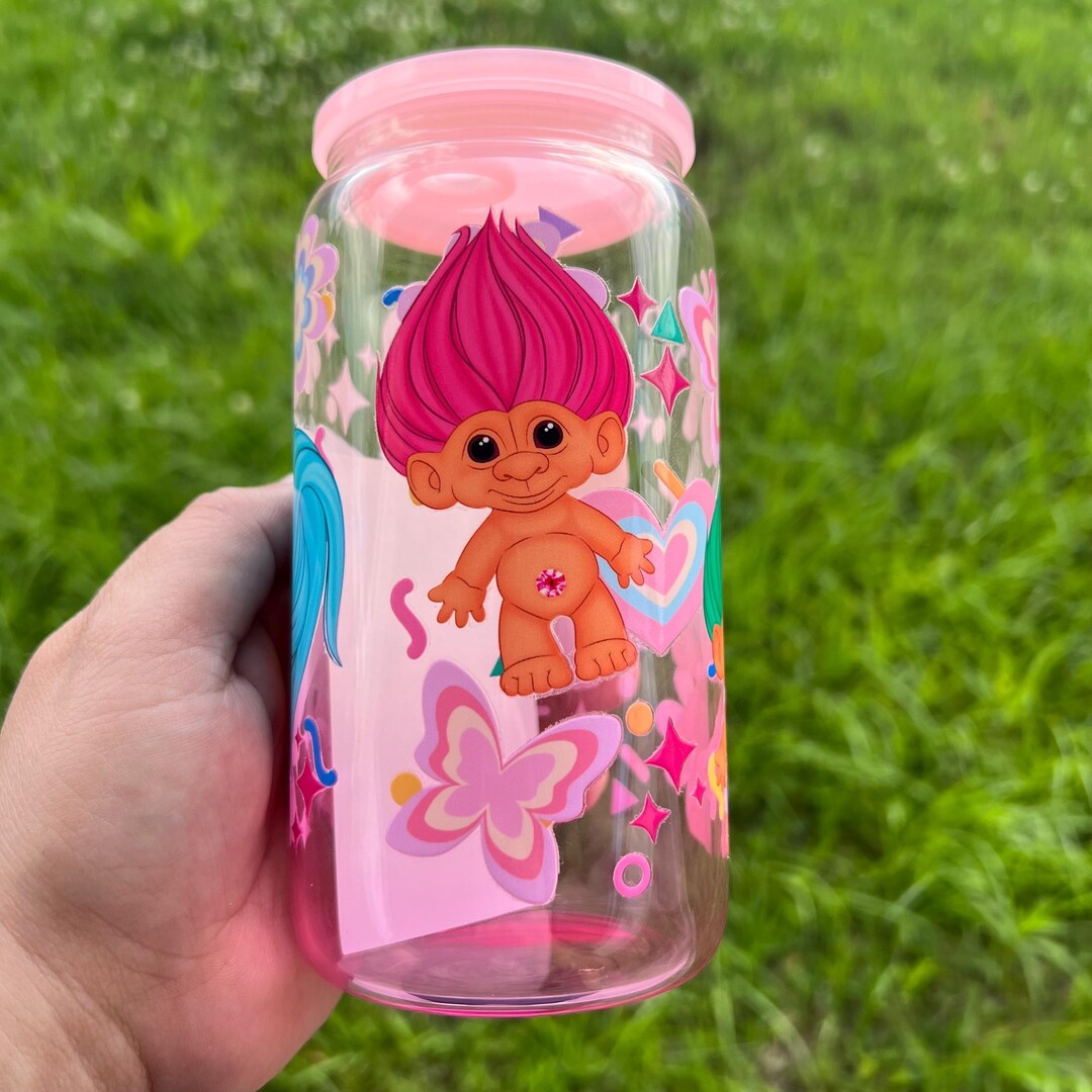 Glass Cups-trolls Tumbler- Glass Tumblers - Glass Coffee Cup- Trolls ...