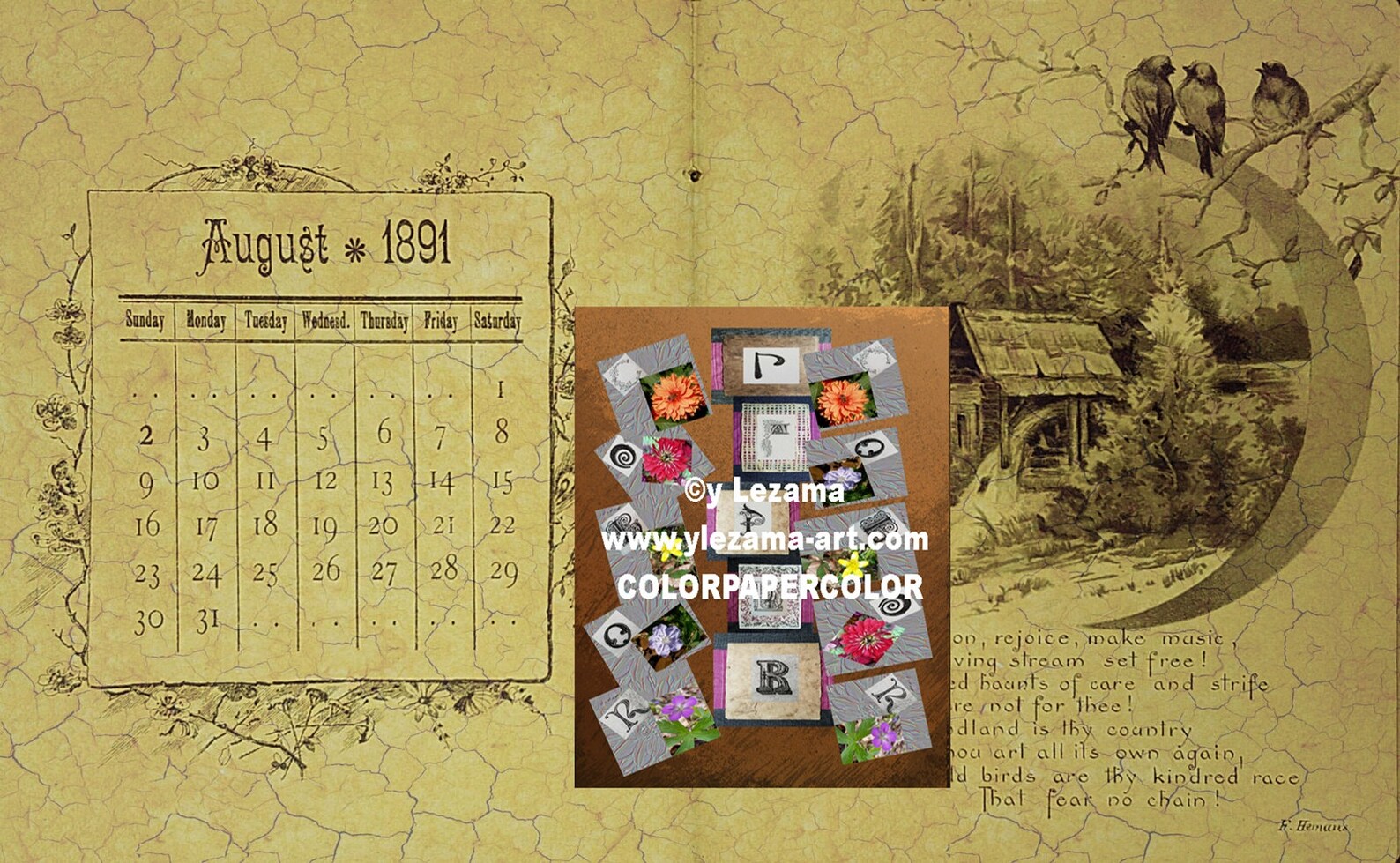 7-1891 CALENDAR BIRDS/NESTS Kaboodle, Antique Images for You to Create ...