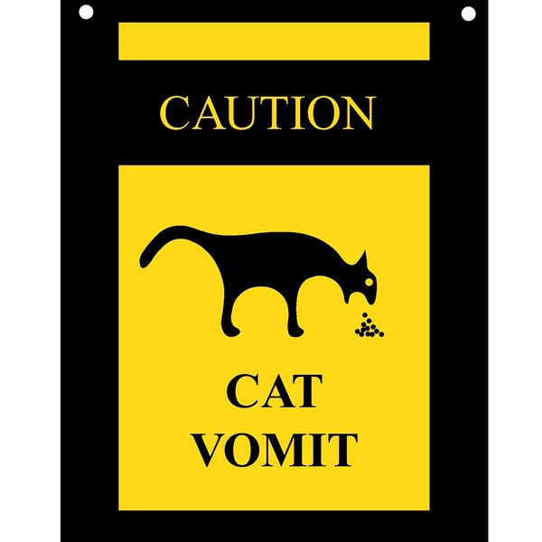 Cat Vomit Warning Sign - Etsy