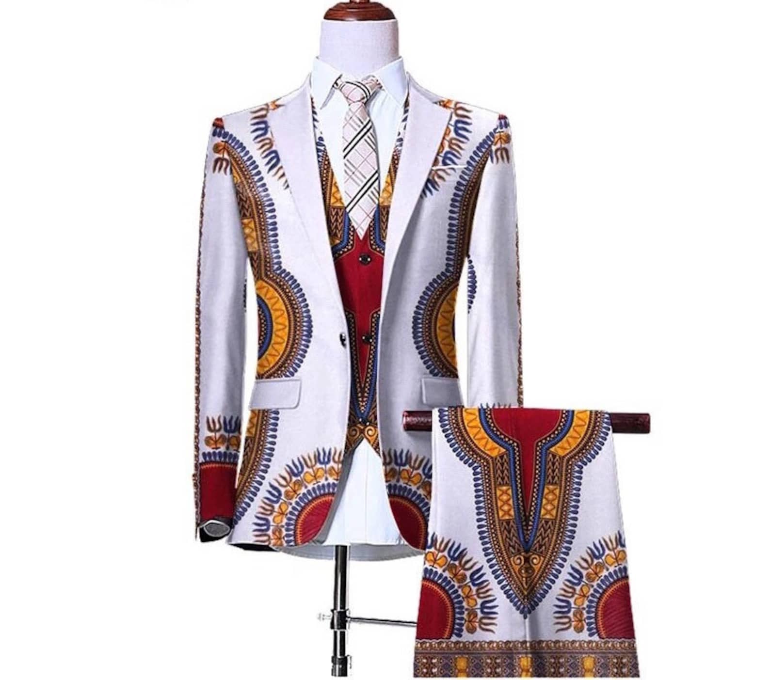 African suit, African clothing, Slim fit suit