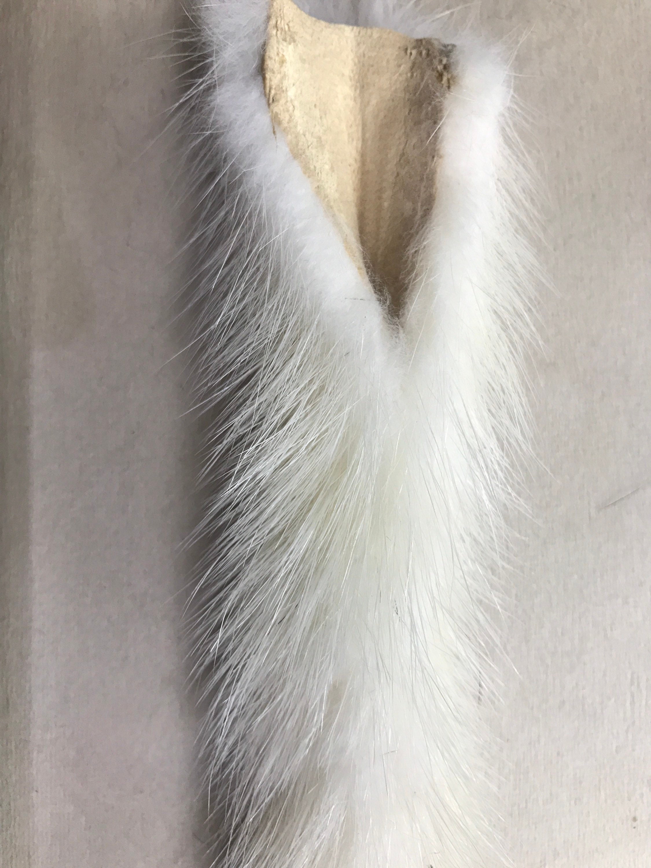Natural White Mink Tail Keychain - Etsy