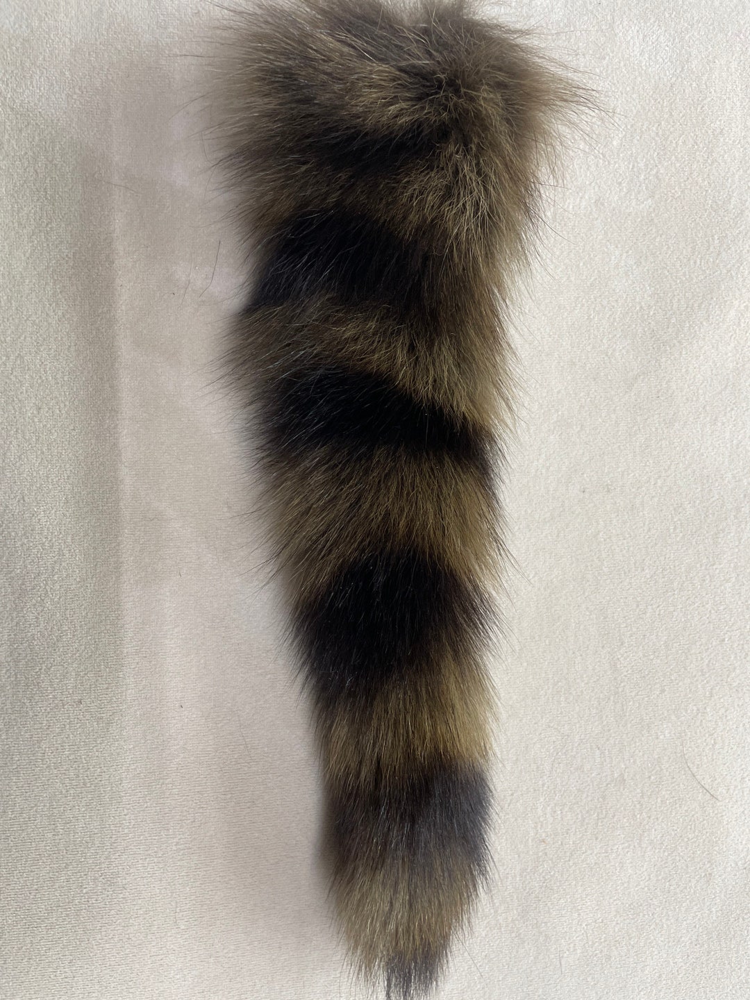 Dyed Brown Raccoon Tail Keychain - Etsy