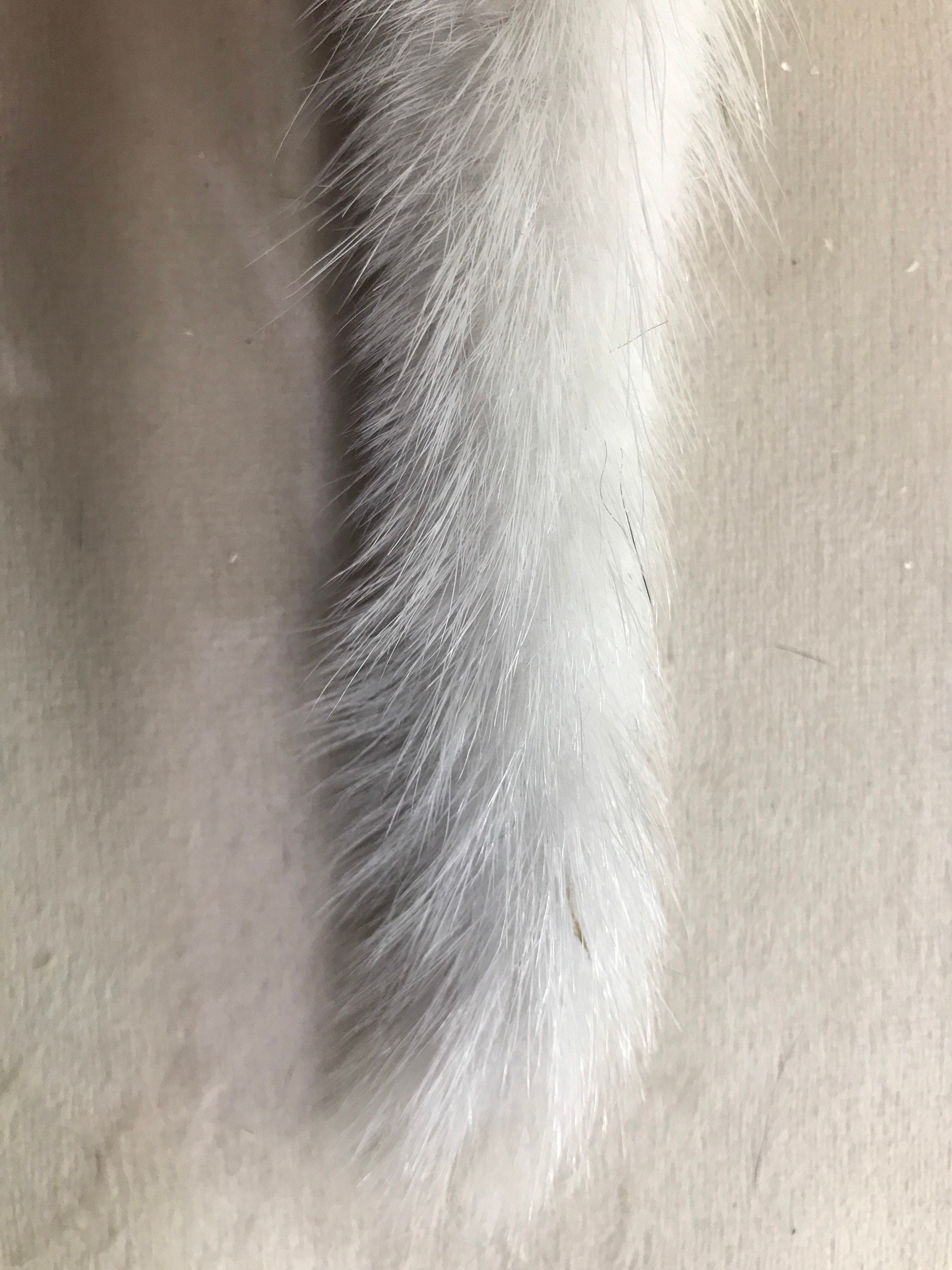 Natural white Mink tail keychain | Etsy