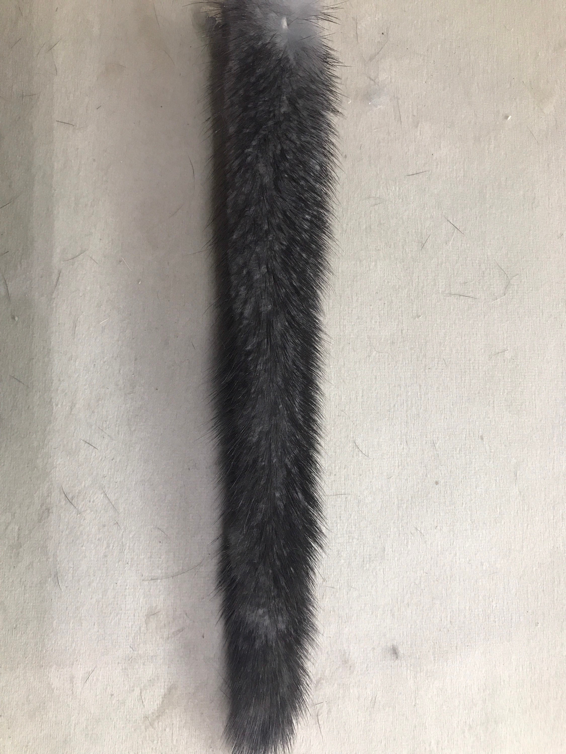 Natural Blue Iris Mink tail keychain | Etsy