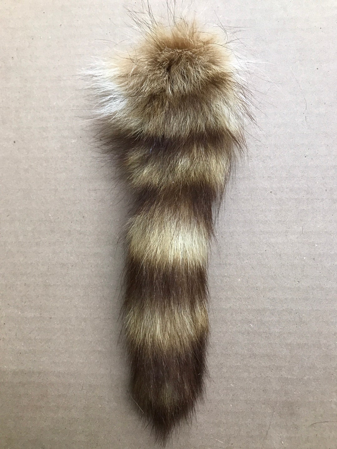 Bleached Raccoon Tail Keychain - Etsy