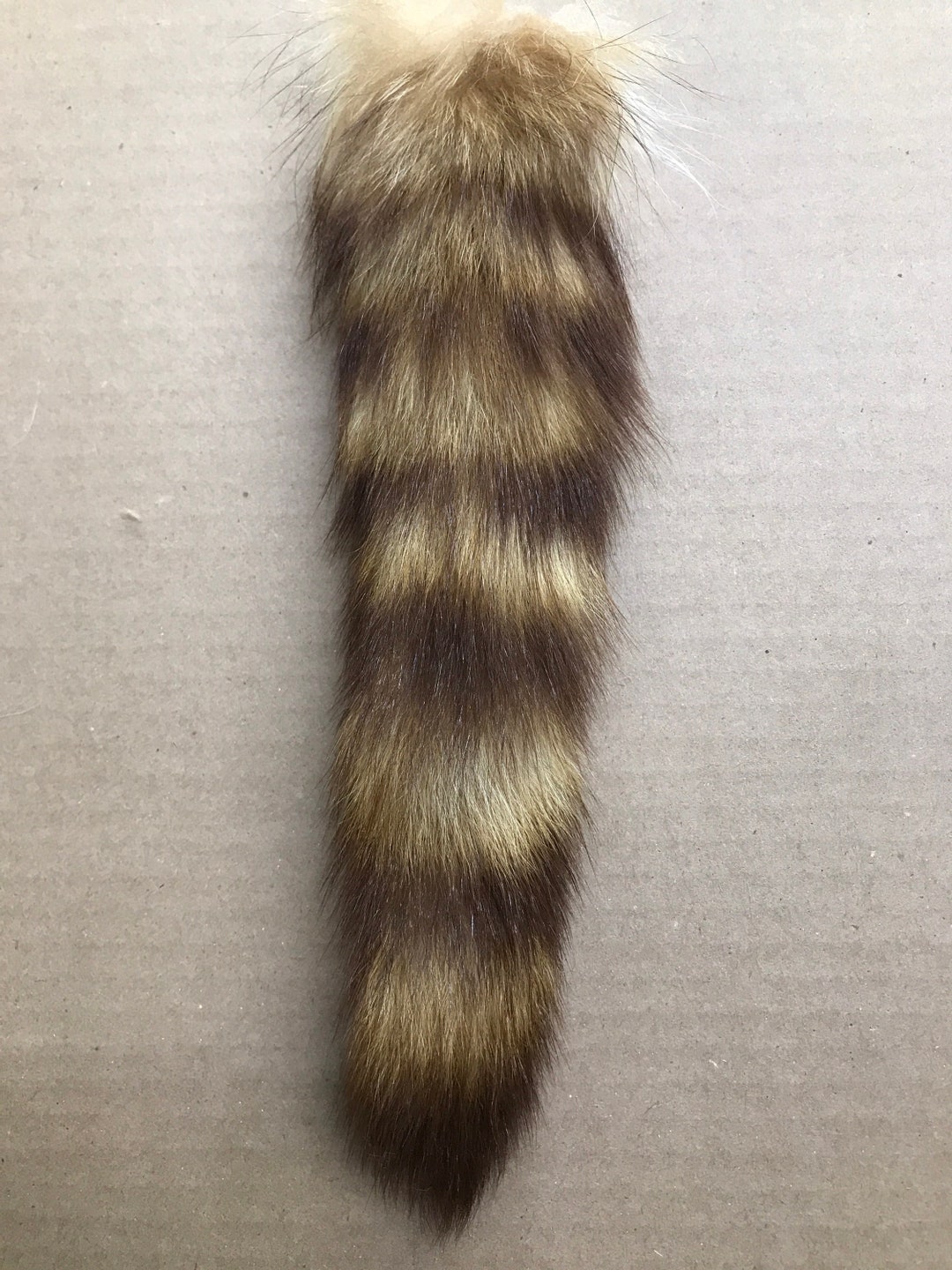 Bleached Raccoon Tail Keychain - Etsy