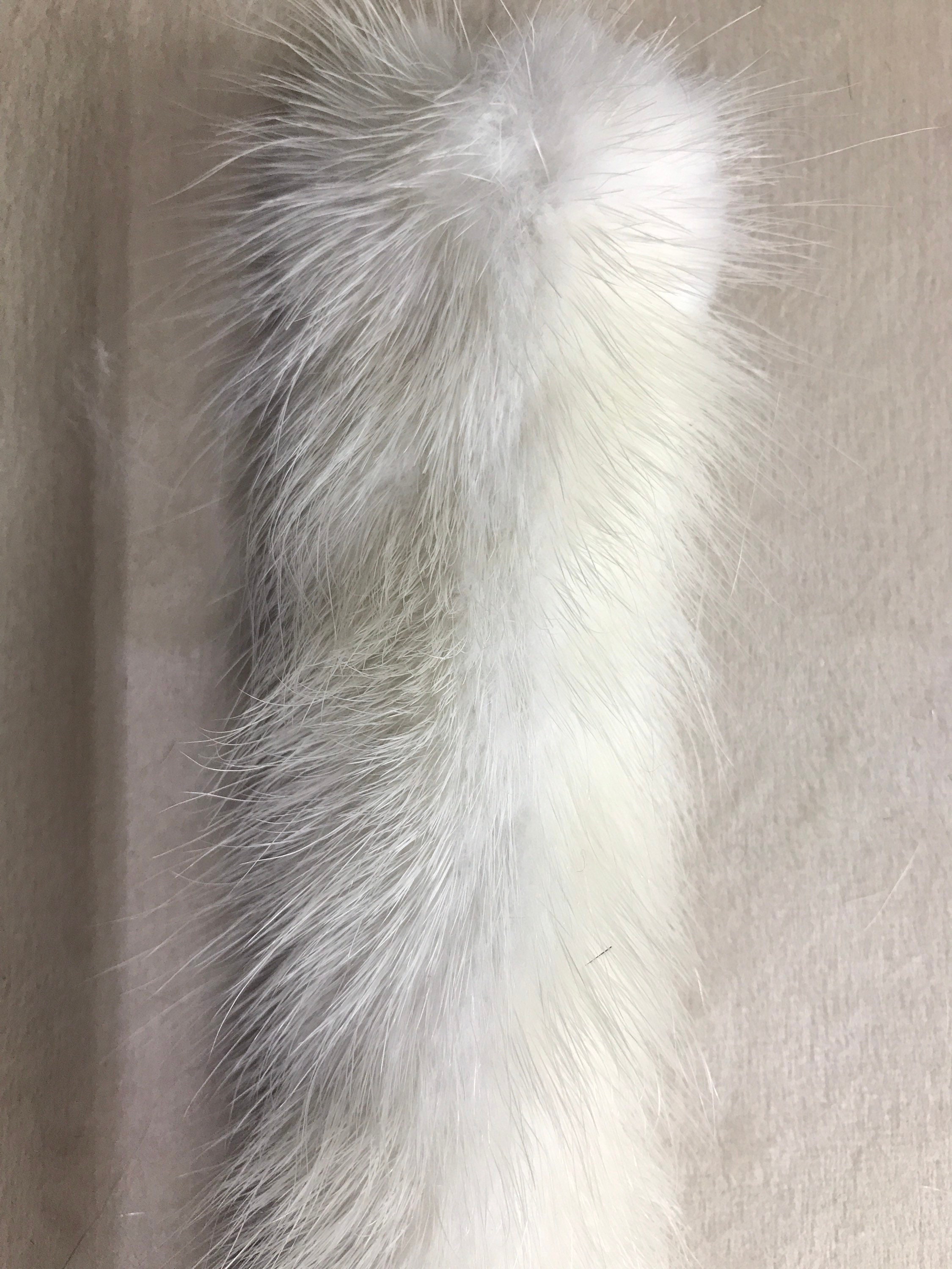 Natural white Mink tail keychain | Etsy