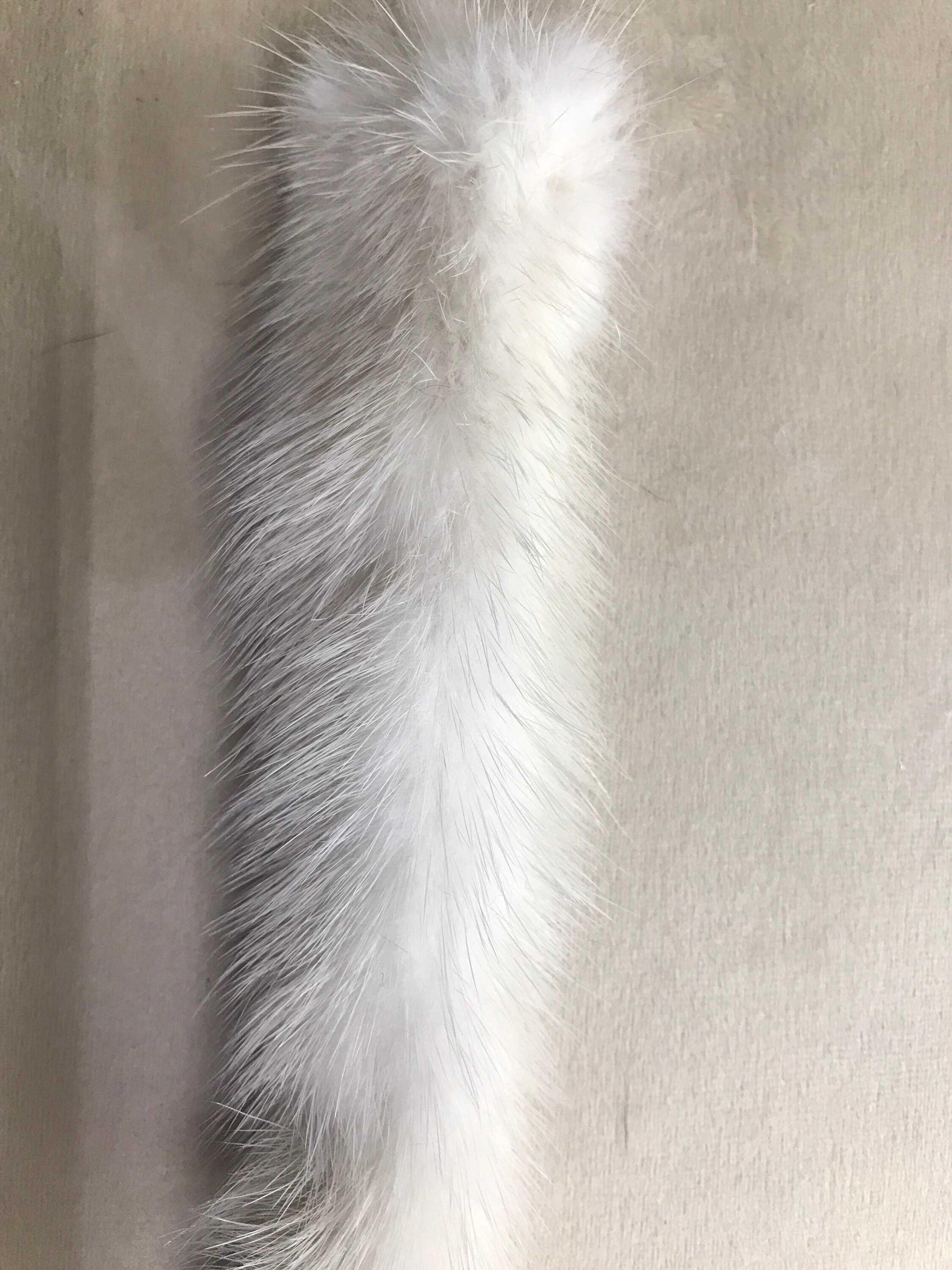 Natural white Mink tail keychain | Etsy