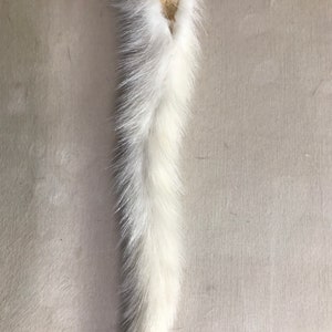 Natural White Mink Tail Keychain - Etsy