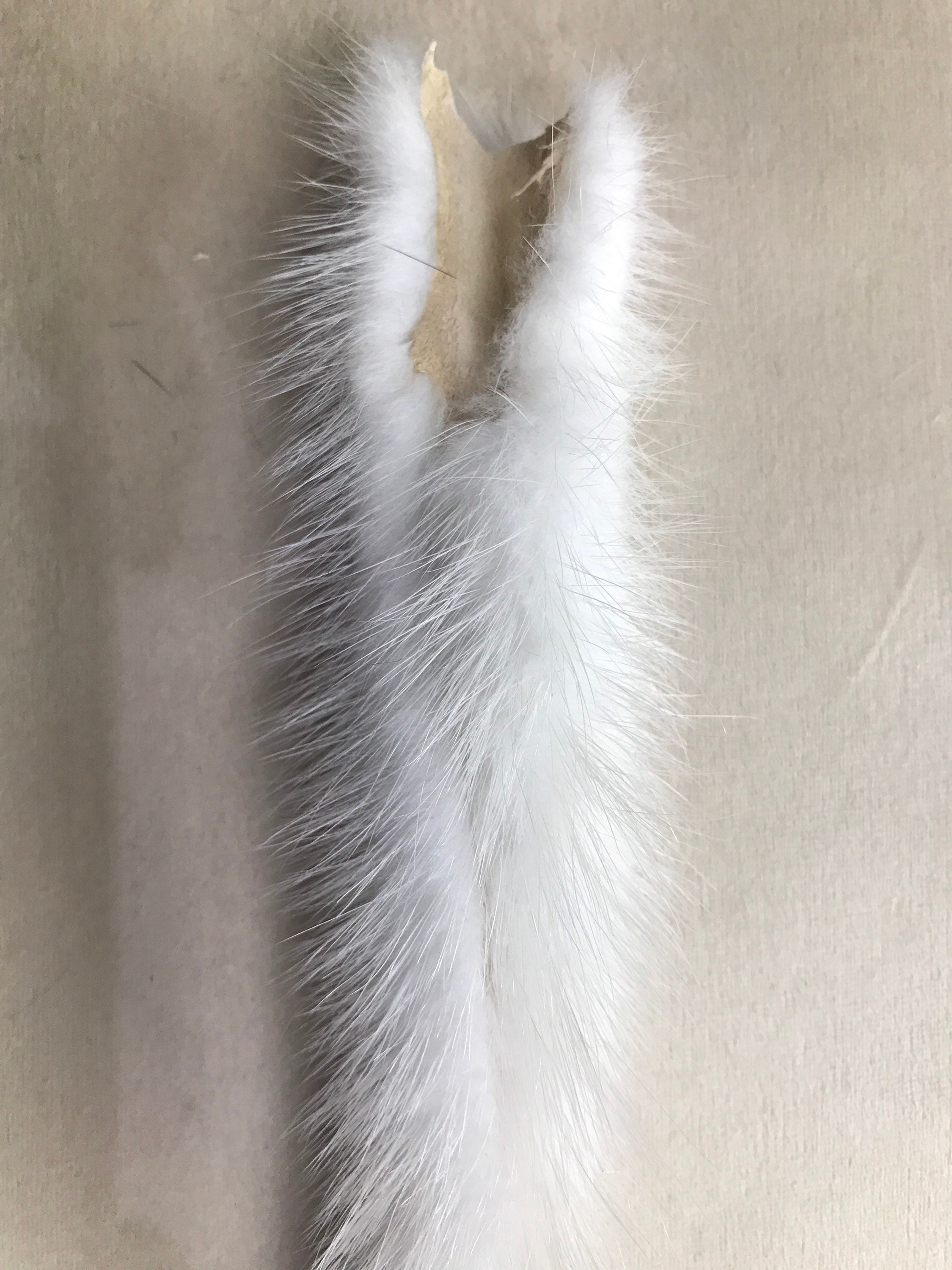 Natural white Mink tail keychain | Etsy