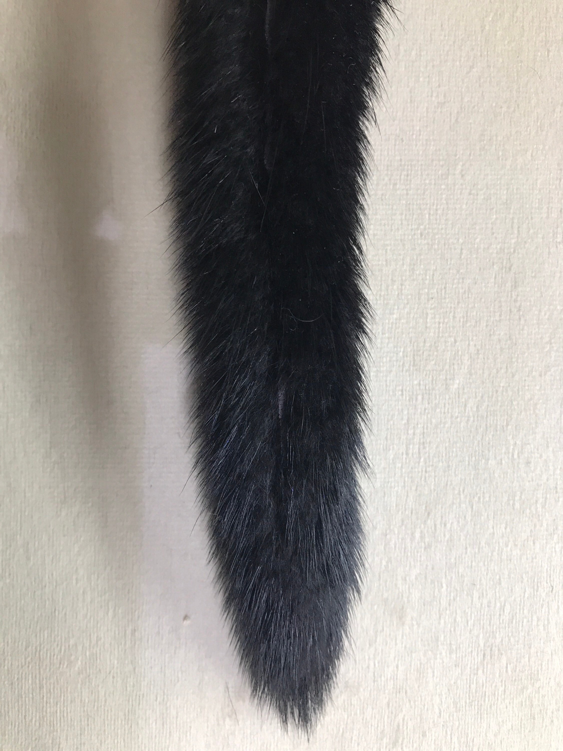 Black Mink tail keychain | Etsy