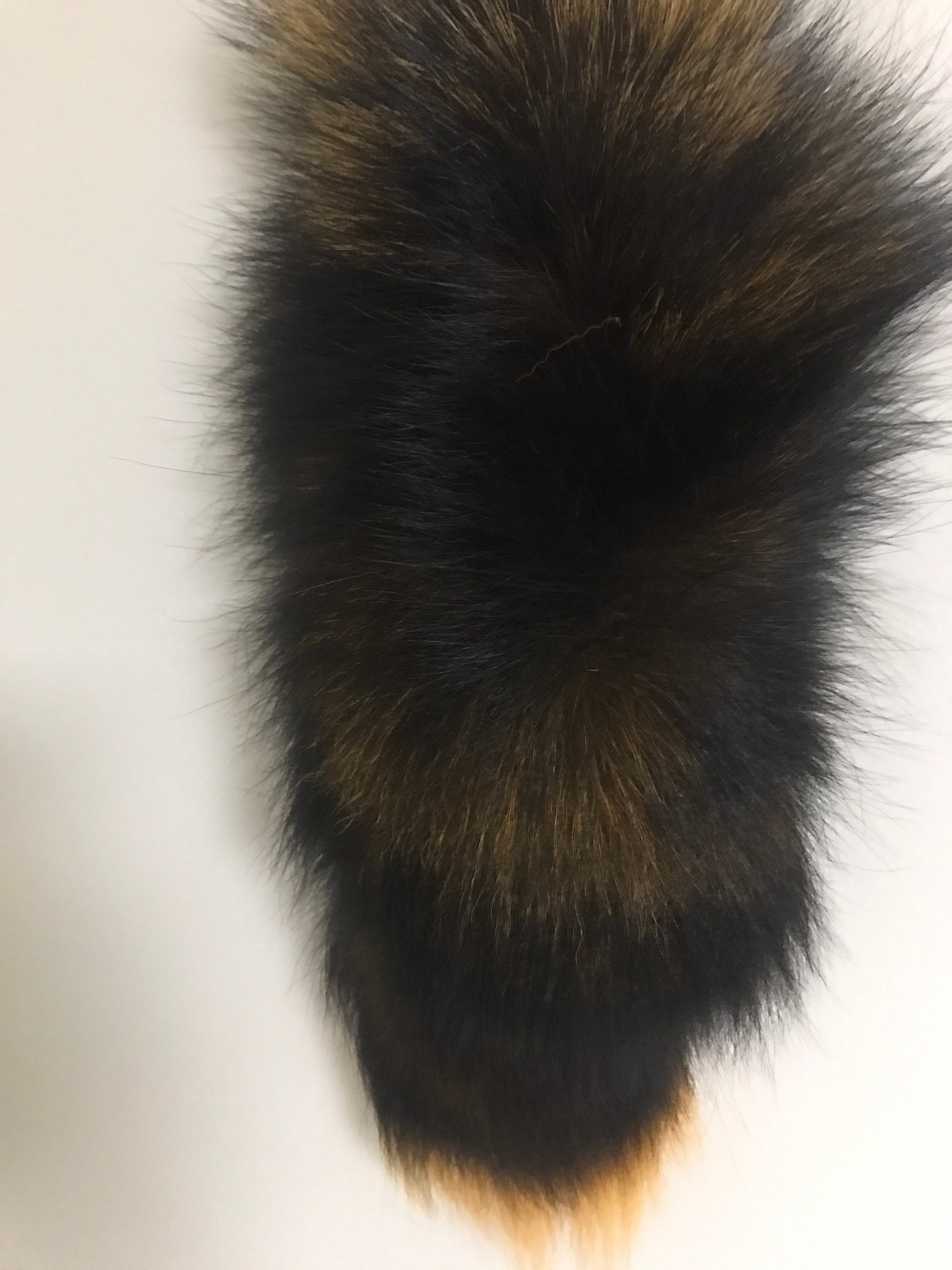 Dyed Orange Silver Fox Tail Keychain | Etsy