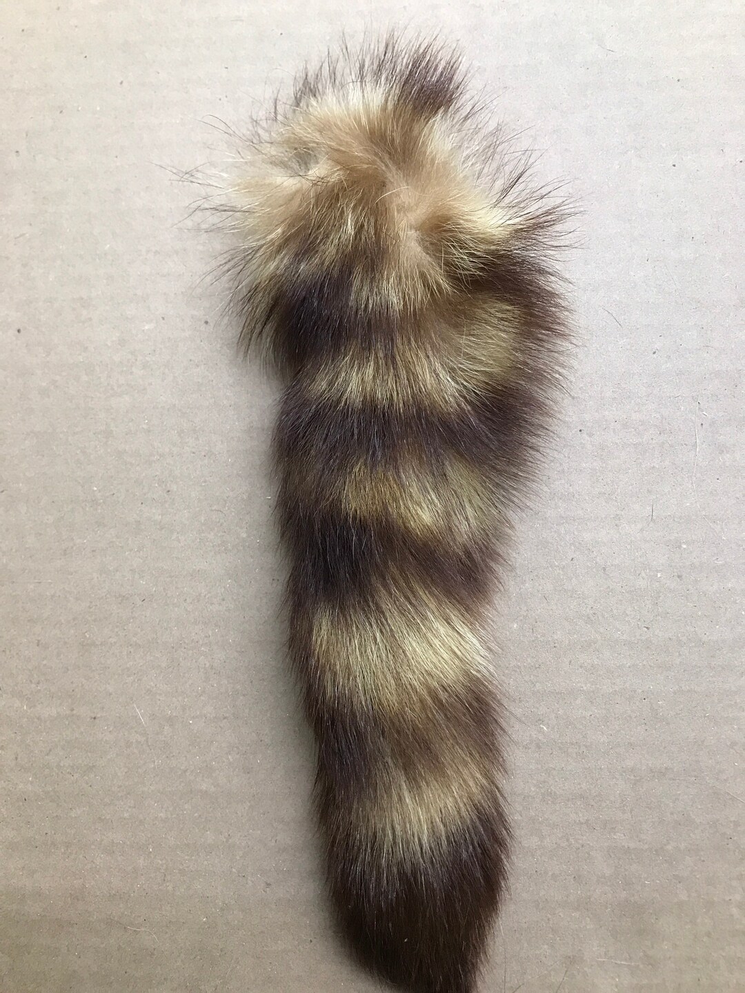 Bleached Raccoon Tail Keychain - Etsy