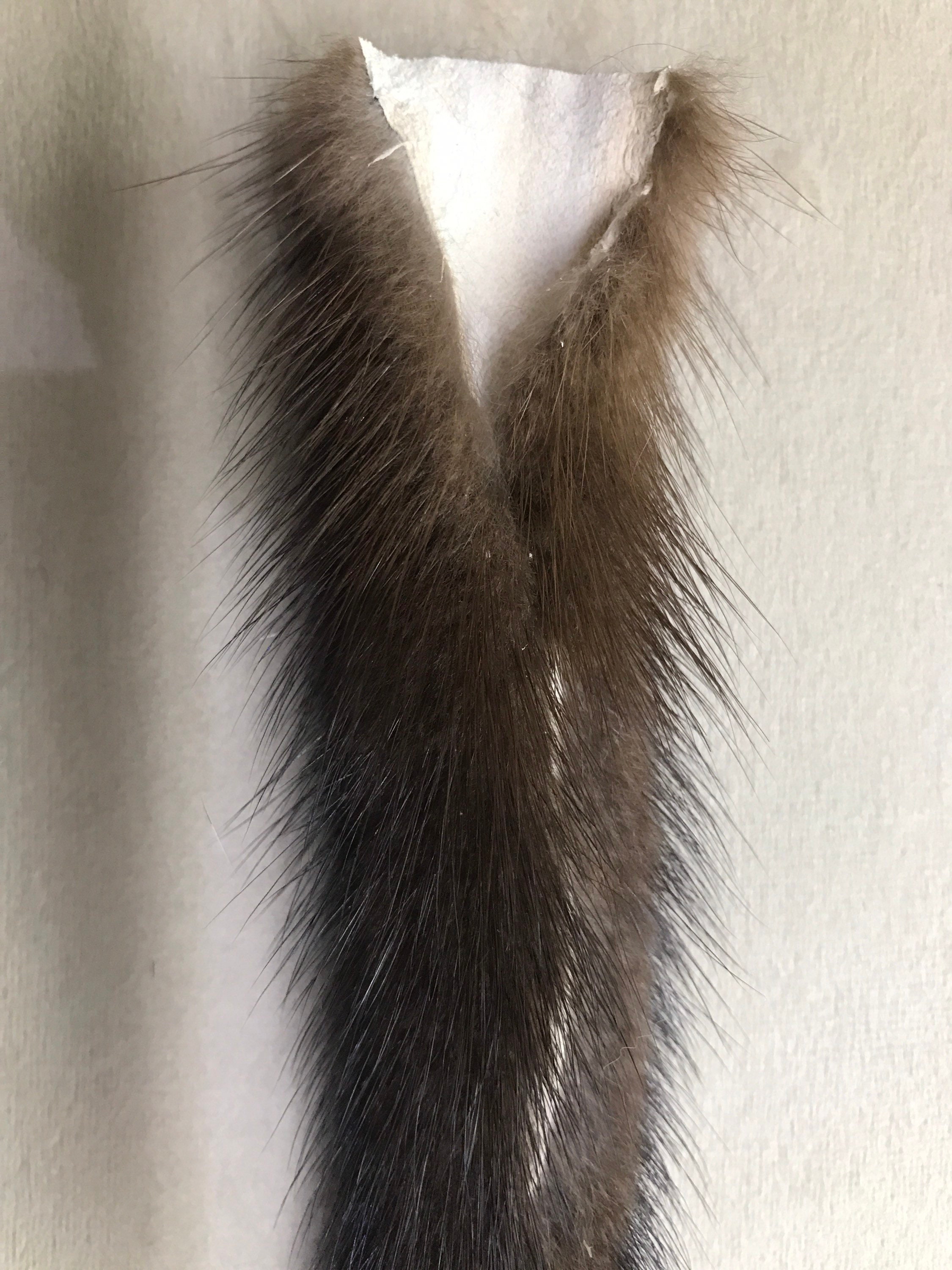 Natural brown Mink tail keychain | Etsy