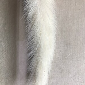 Natural White Mink Tail Keychain - Etsy