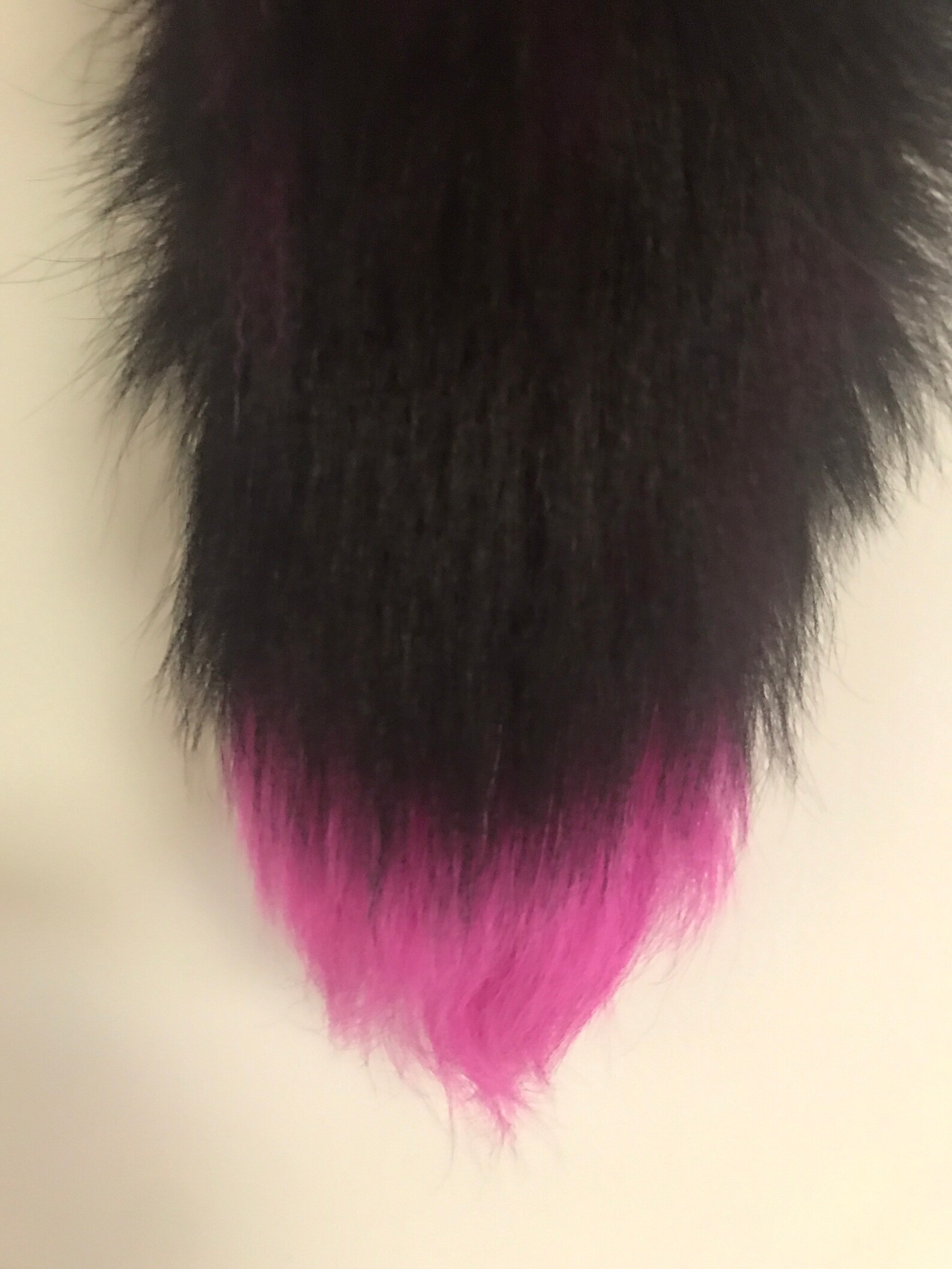 Dyed Fuchsia Pink Silver Fox Tail Keychain | Etsy