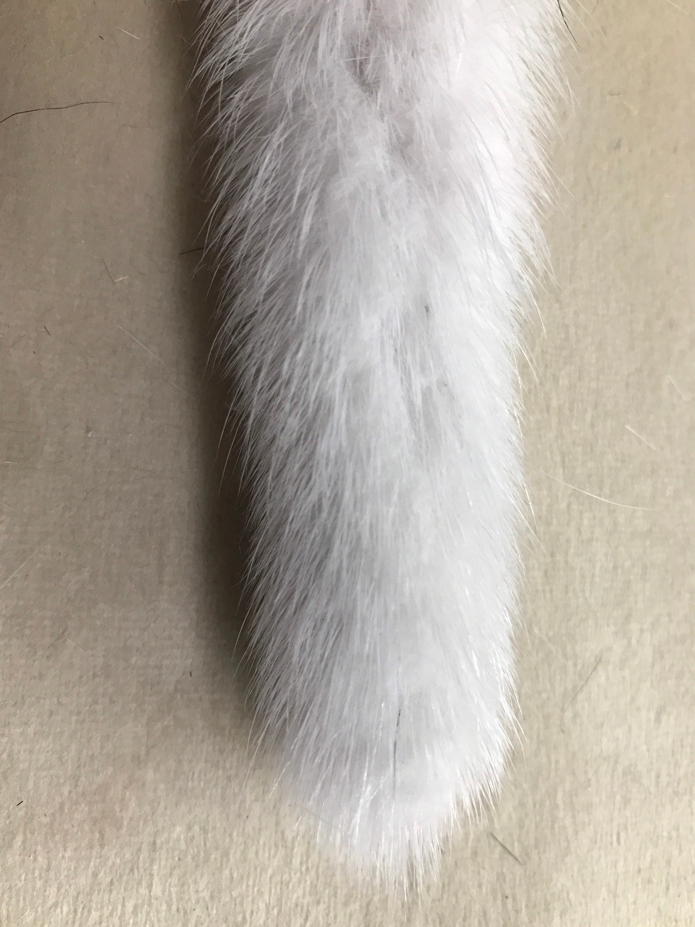 Natural white Mink tail keychain | Etsy