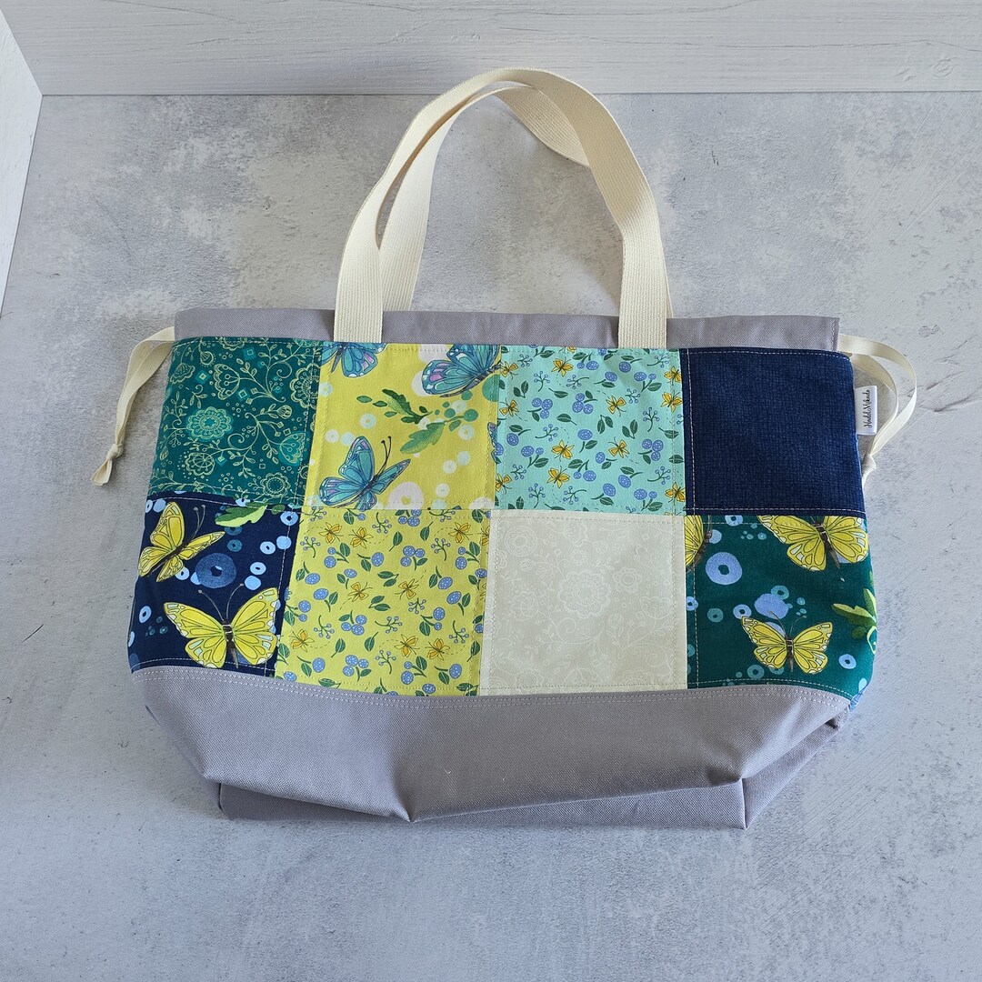 Large Project Bag Patchwork Project Bag Bobble Bag With Inner ...