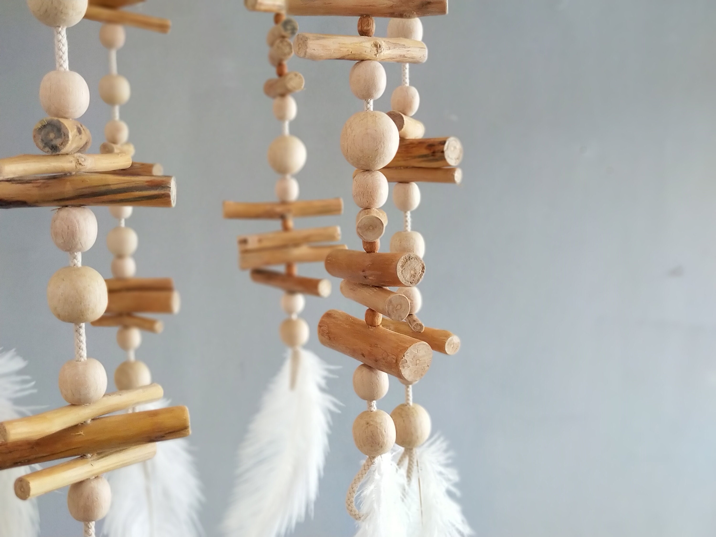 Wooden Baby Mobile Dream Catcher Mobile Feather Mobile Wood - Etsy