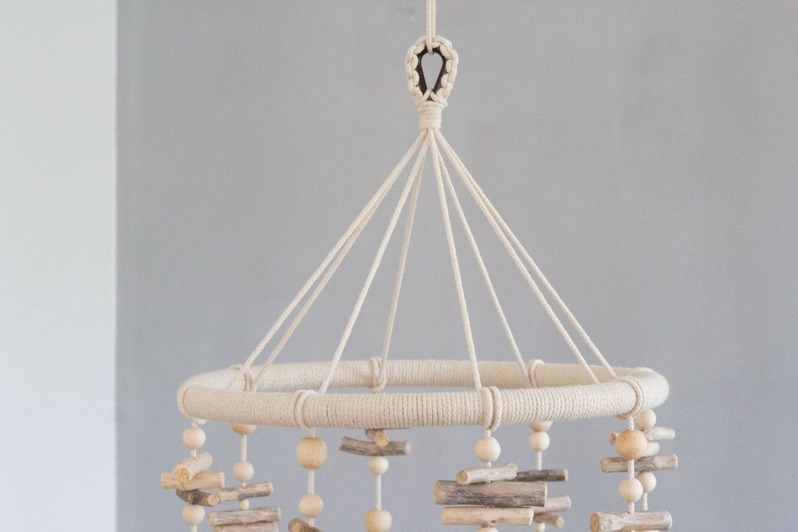 Crib Baby Mobile Nursery Decor Boho Baby Wood Toy - Etsy