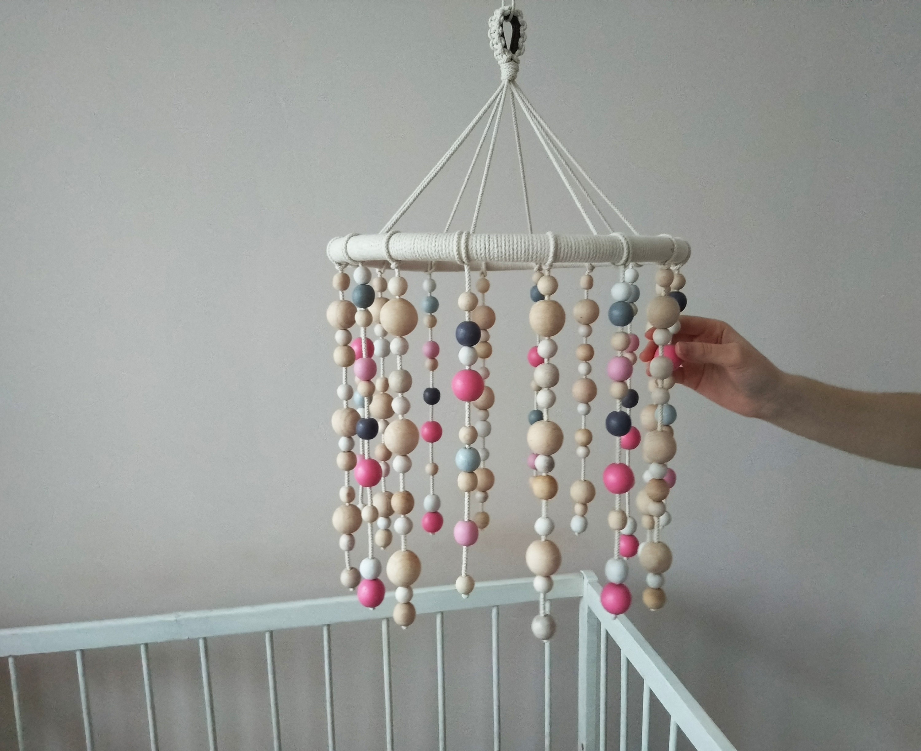 Wooden Baby Mobile Baby Girl Mobile Wood Crib Mobile - Etsy