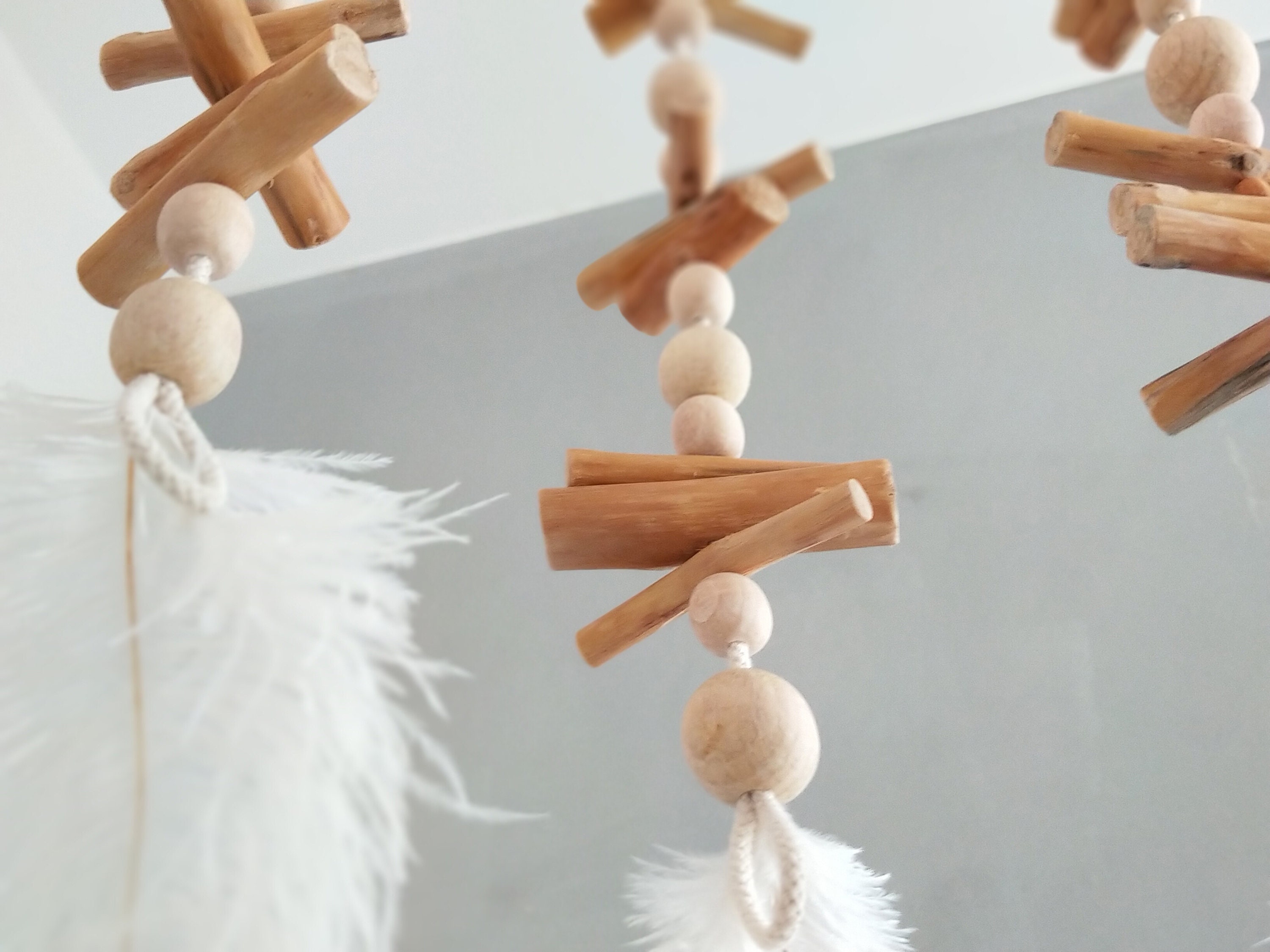 Wooden Baby Mobile Feather Mobile Mobile Art Baby Mobile - Etsy