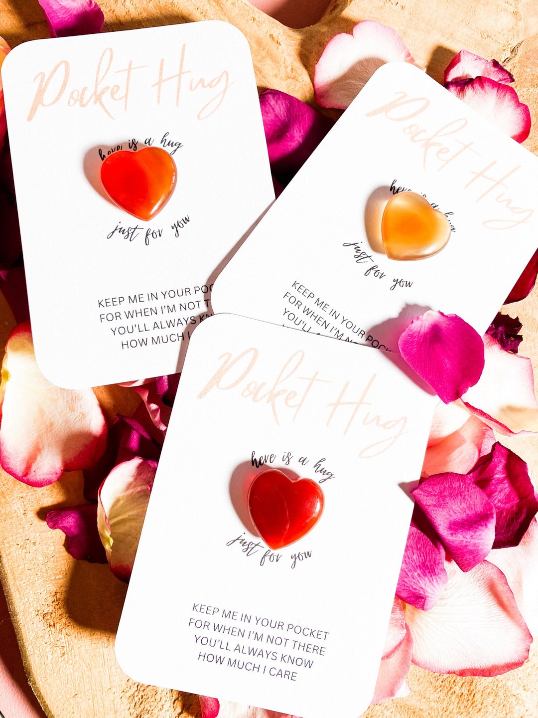 Personalized Pocket Hug | Carnelian Heart | Lucky Charm | Comforter ...