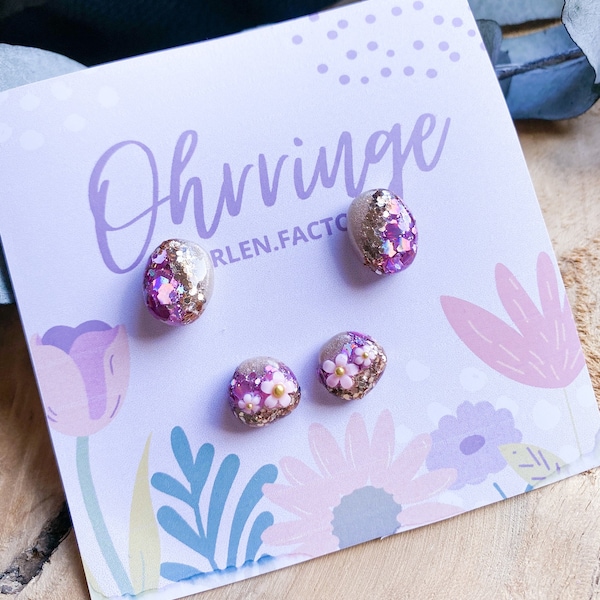 Resin Stud Earrings - Etsy